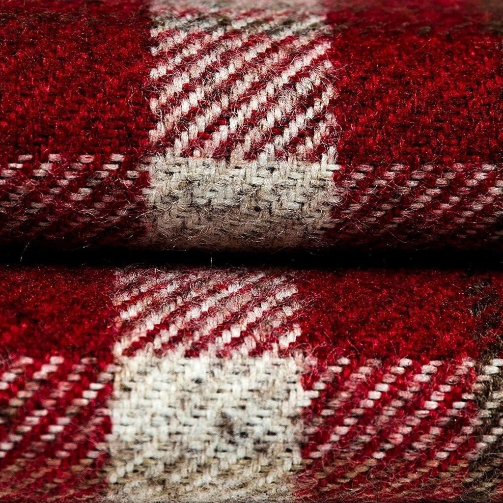 Heritage Red Check Patterned Woven Wool Fabric By The Metre | Mcalister ...