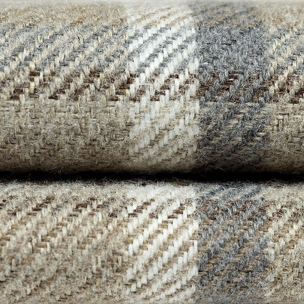 Heritage Natural Check Patterned Woven Wool Fabric By The Metre ...